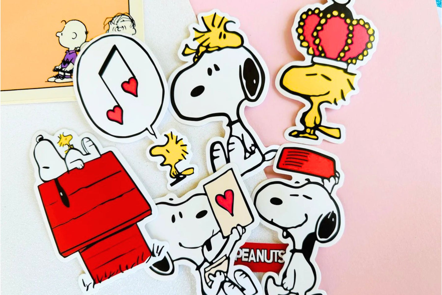 Snoopy Cartoon Decal Sticker - for Laptop, Water bottle, Planner, Acce ...
